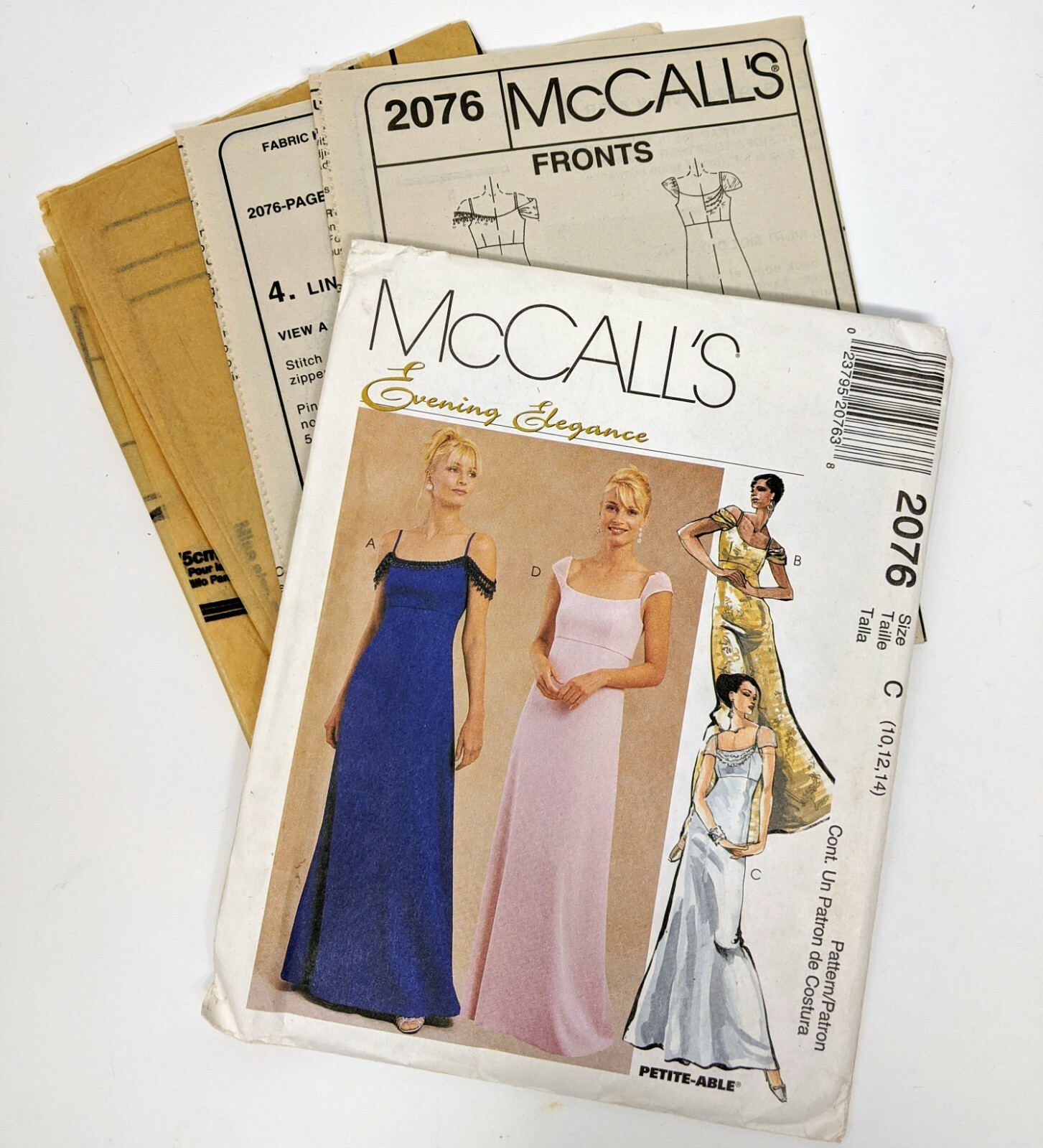 McCall's 2076 Misses 10-14 Lined Evening Gown Prom Dress Sewing Pattern ...