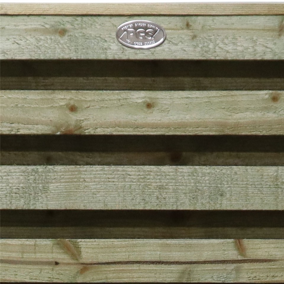 1ft-2ft Roma Single/Double Slatted Venetian Fence Panel Treated Timber ...