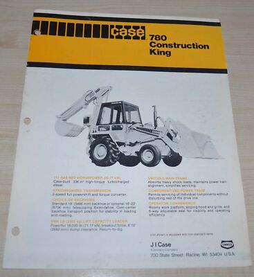 Case 780 Construction King Tractor Brochure Sales Prospekt | eBay