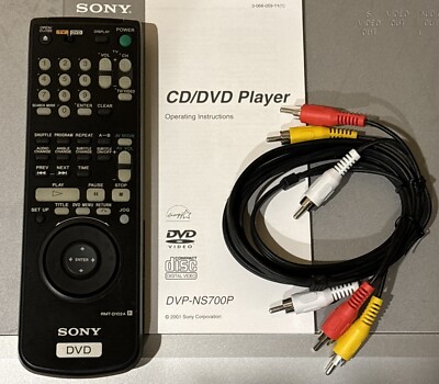 Sony DVP-NS700P DVD/CD/VIDEO CD Player W/Manual, Remote + Cables ...