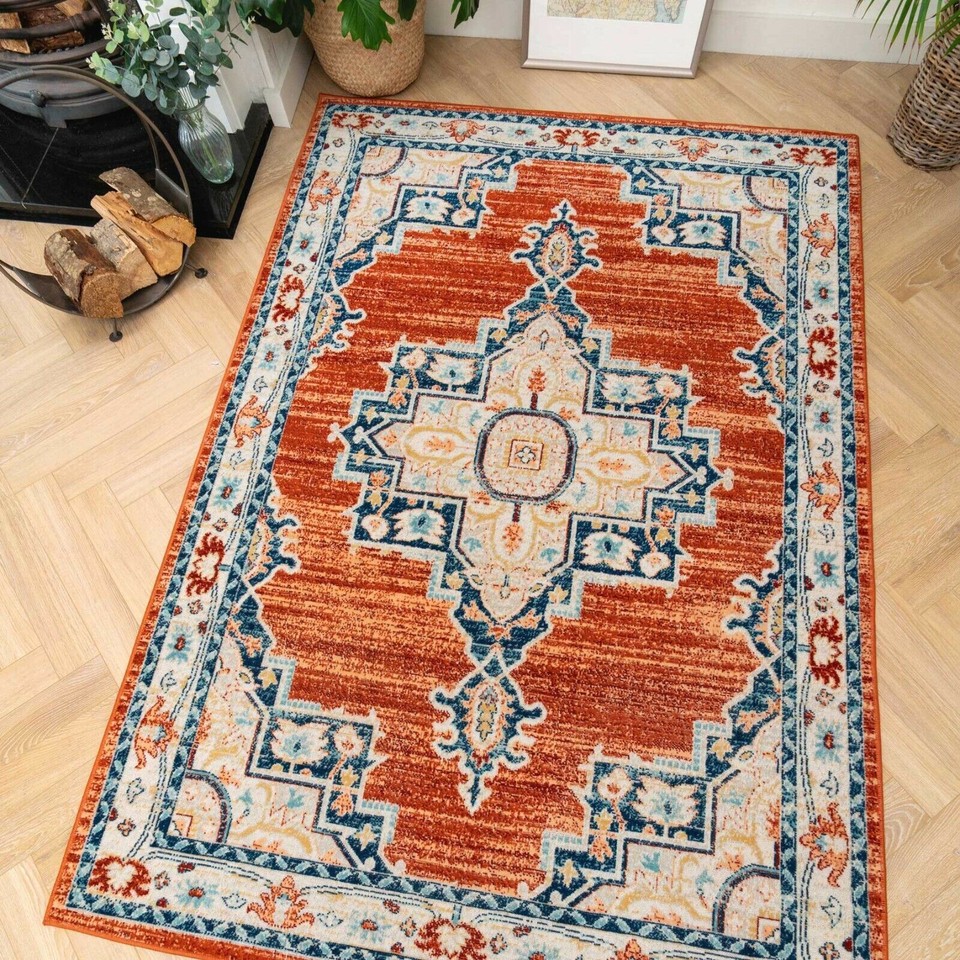 Modern Large Living Room Rugs Cheap Bedroom Aztec Design Rugs Orange ...