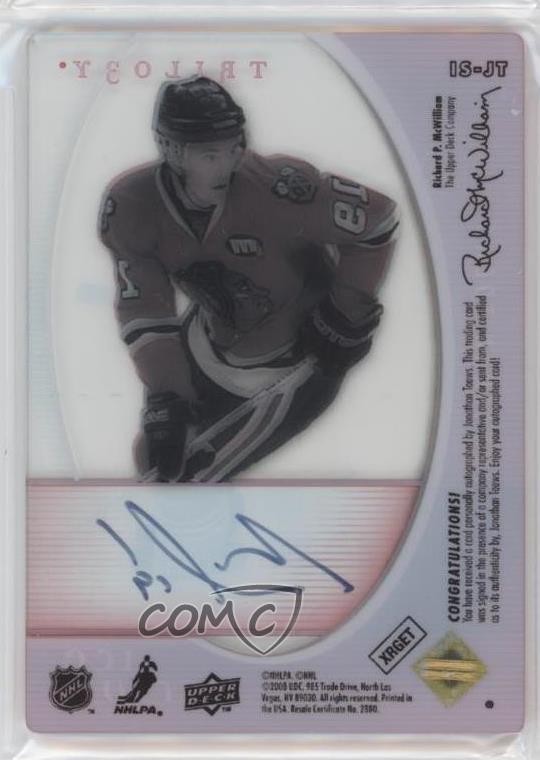 2008-09 Upper Deck Trilogy Ice Scripts Jonathan Toews #IS-JT Auto | eBay