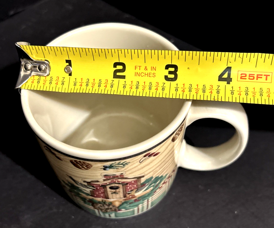 Vintage Sakura Debbie Mumm Winter Birds Stoneware Coffee Cups Mugs Set ...