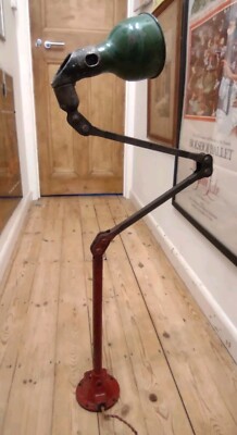 VINTAGE MEK ELEK ENGINEERS LAMP Machinist Light Enamel Factory Green ...