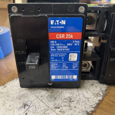 Eaton Cutler-Hammer - CSR2200N 200A / 240V / 2 Pole Circuit Breaker- B ...