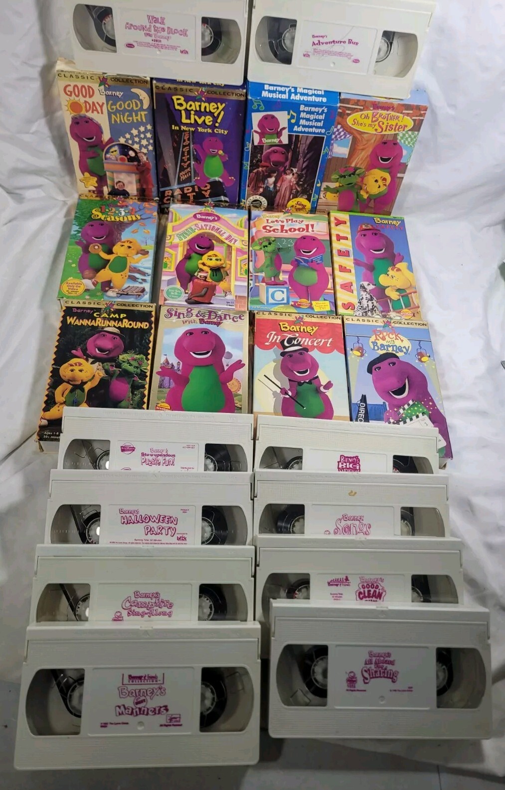 Barney The Dinosaur Vhs Kids 90s Childhood Cartoon Sing Along Lot Of 22 ...
