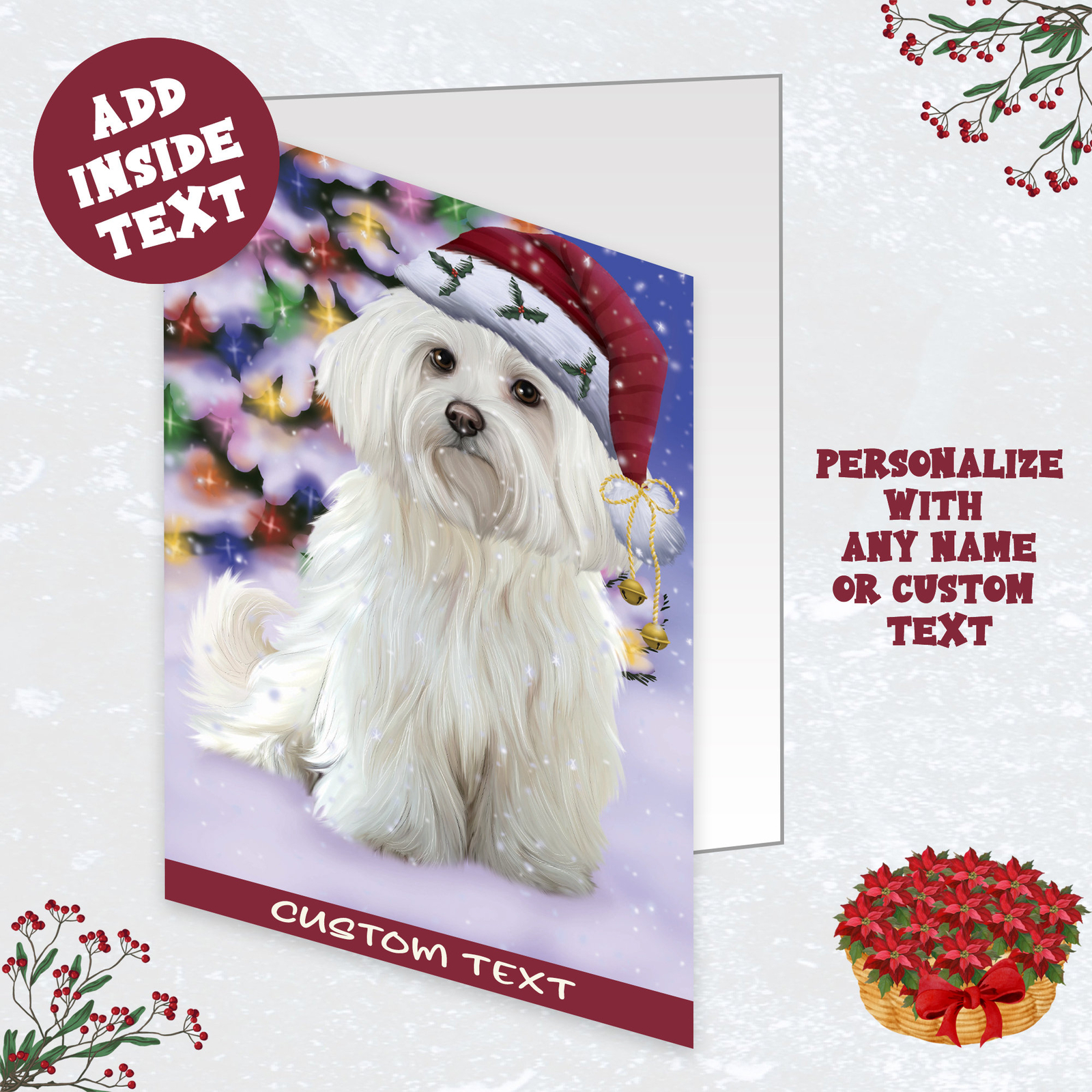Maltese Dog Greeting Cards and Note Cards with Envelopes Christmas NWT ...