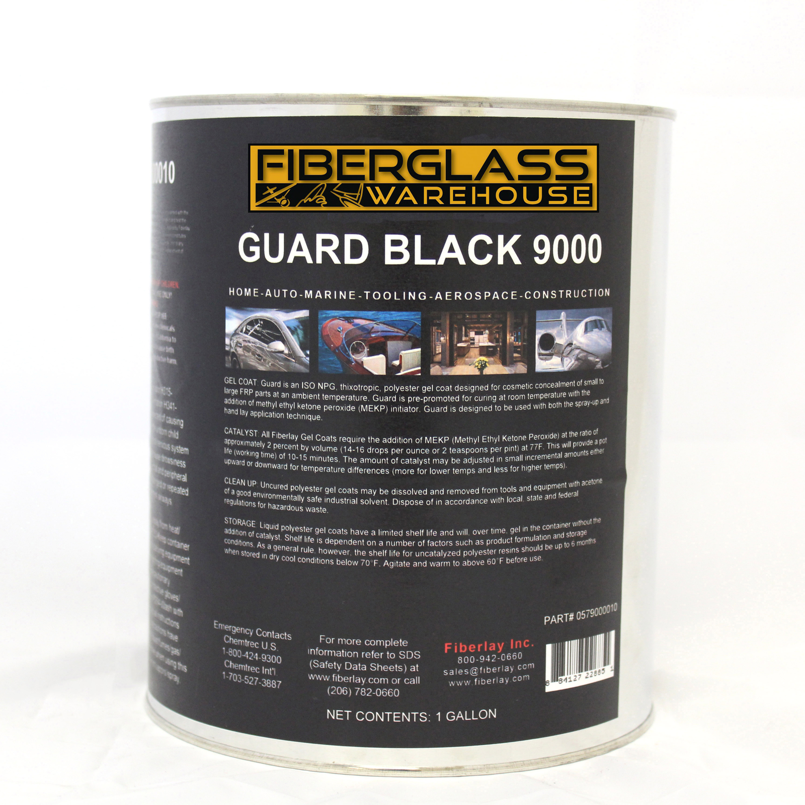 Black Polyester Gel Coat Gallon (No Wax) w/Catalyst - Superior ISO NPG ...
