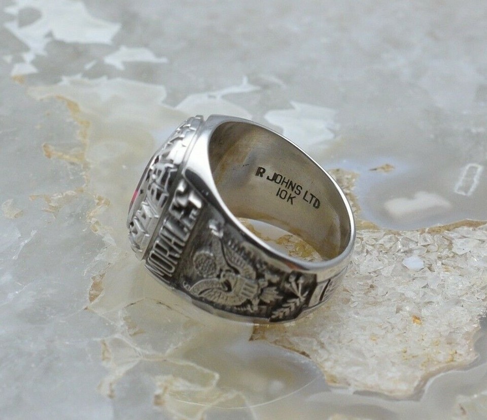 10K WG United States Army Ring - Calvary with Red Stone, Size 9 | eBay