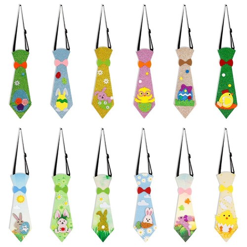 Egg Pattern Easter Party Decoration Shiny Cartoon Tie Easter Rabbit Tie ...