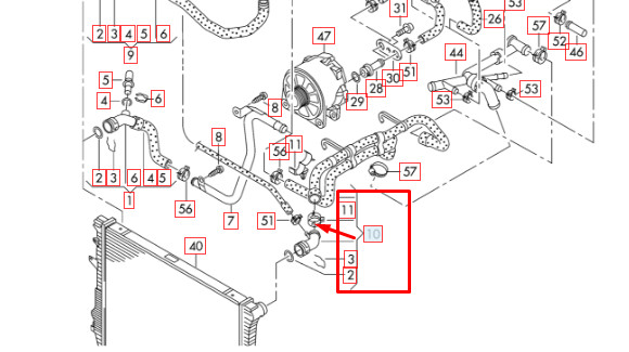 Audi 7L0122101L Radiator Coolant Hose for sale online | eBay