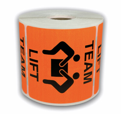 3x3 Team Lift Warning Stickers Heavy Box Pallet Peel & Stick (2) RLS ...