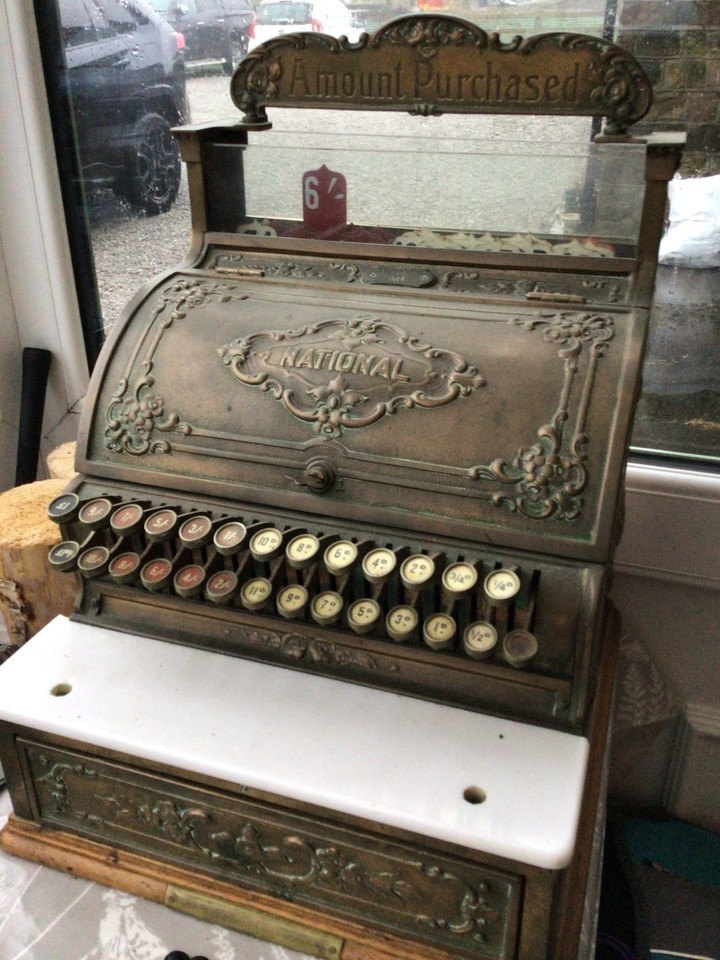 Vintage Brass National Cash Register, Antique national cash register ...