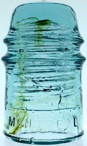 ICE BLUE AQUA WITH AMBER SWIRL CD-121 B.T.C. MONTREAL CANADIAN TOLL ...