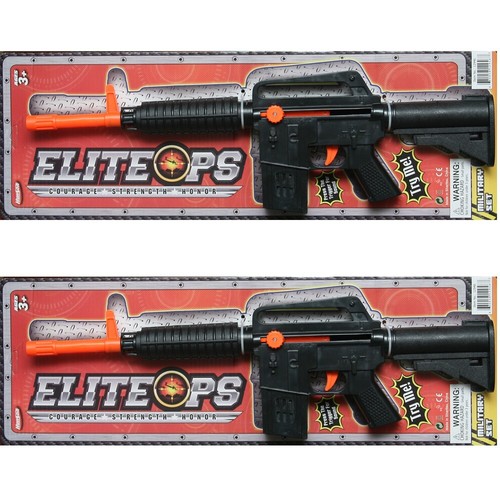 Lot of 2, Rifle Gun Toy, Sounds, Army Prop, CAR-15 M-16, Black, 19 ...