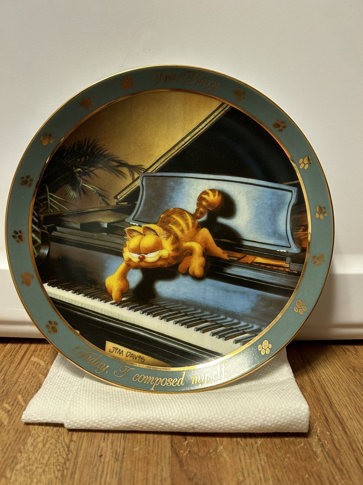 Garfield 8” Collector Plate “Today, I Composed Myself” Dear Diary ...