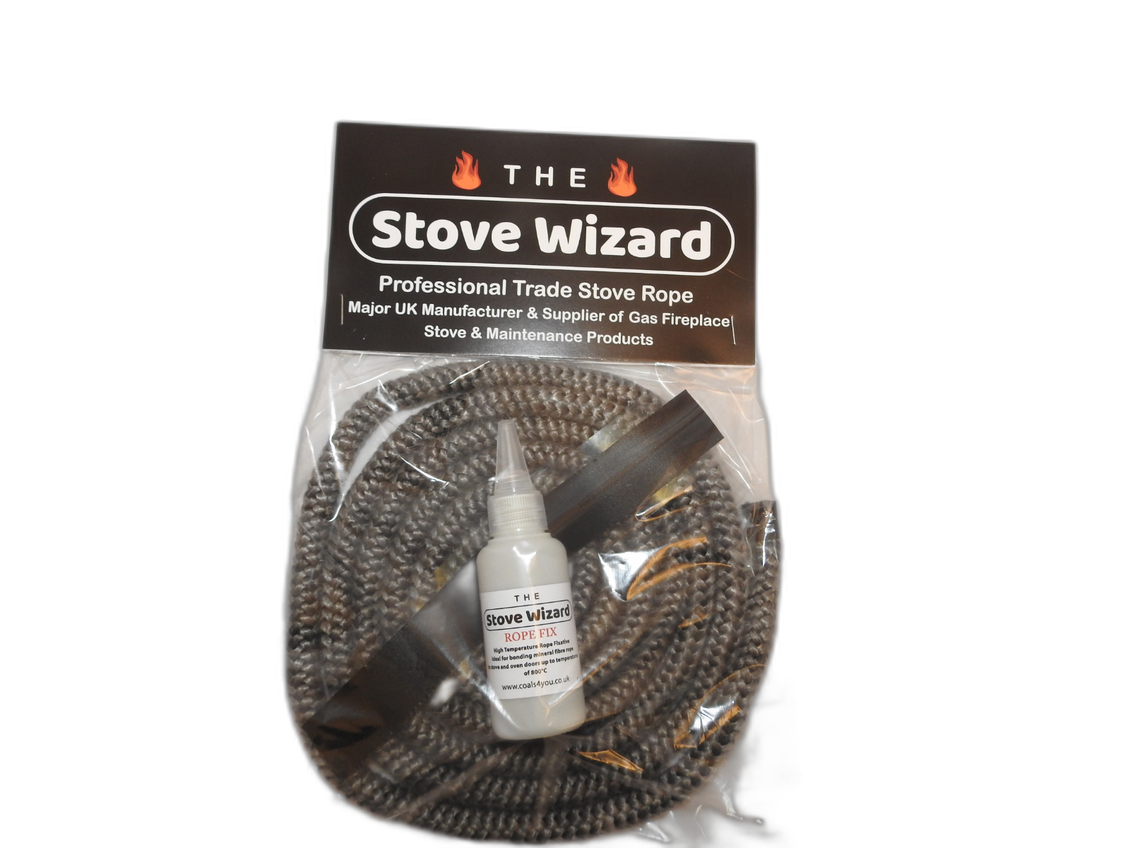 Stove Rope Seal Door Kit 8mm x 2.5m Length 50ml Glue Kit Woodburner Log ...