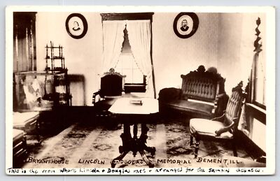 Bement IL~Room Where Lincoln & Douglas Arranged Famous Debate 1945 RPPC ...