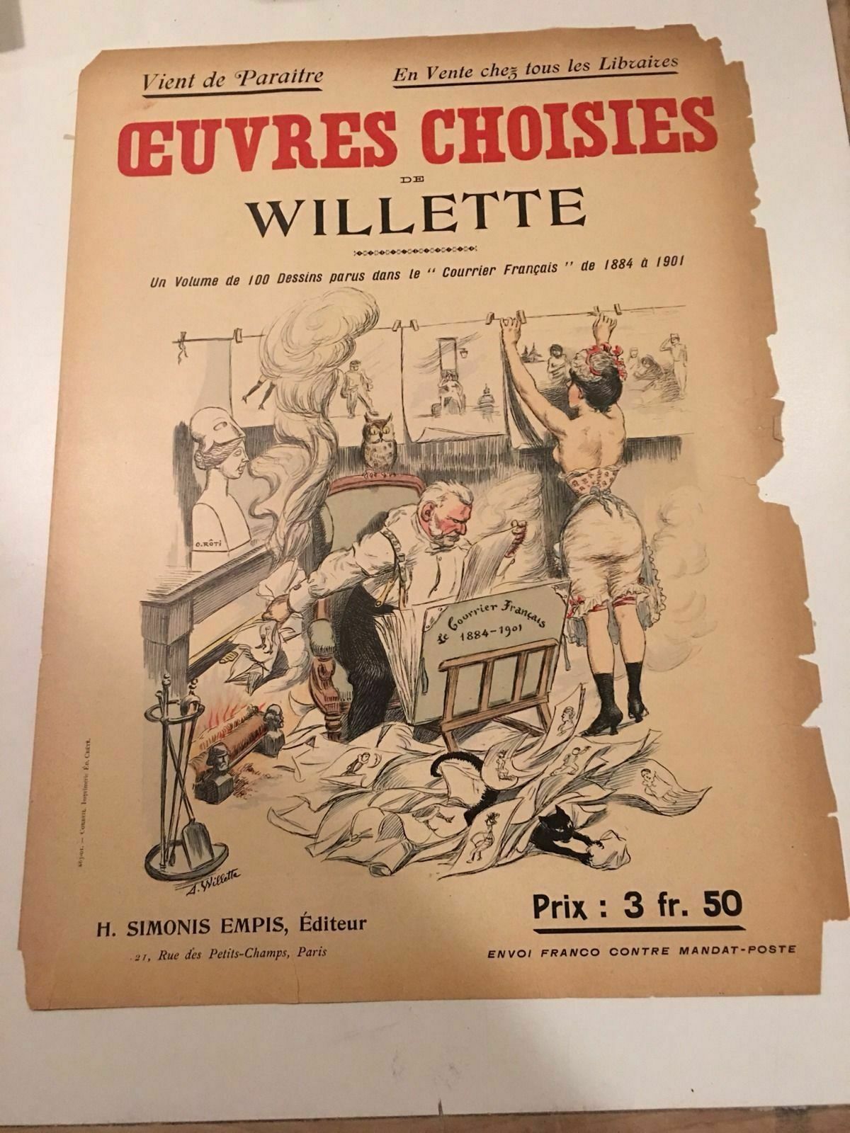 Original Vintage Print Oeuvres WIllette Art Nouveau Courrier Francais ...