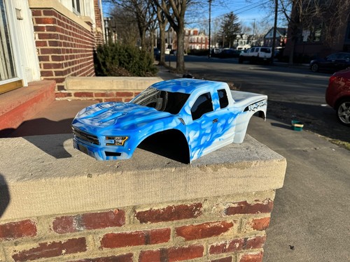 CUSTOM PAINTED RC BODY, XMAXX, X-MAXX, X MAXX, BLUE FLAMES | eBay