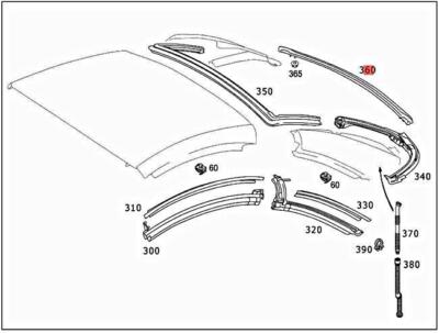 Mercedes-Benz Sl R230 Rear Window Bottom Seal A2307903198 2006 Original ...