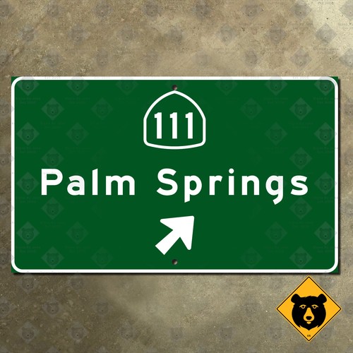 California Palm Springs state route 111 Interstate 10 exit sign 1959 ...