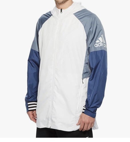 Adidas Windbreaker ID Jacket Men Sz 2XL White Gray Blue CV3265 Vented ...