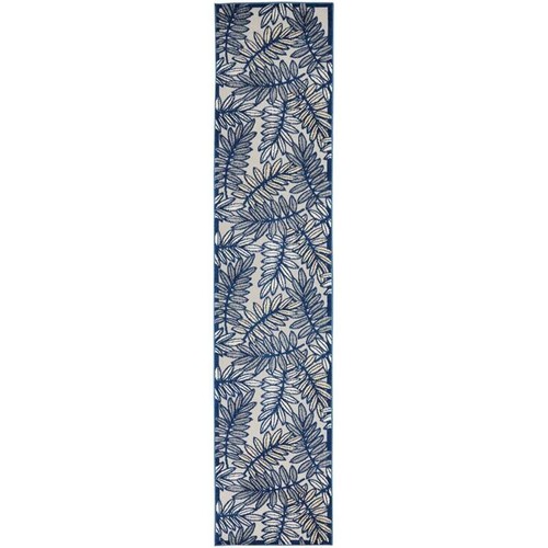 Nourison Aloha 12' Runner Ivory Navy Fabric Tropical Area Rug (12 ...