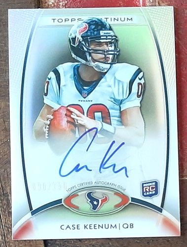 CASE KEENUM /150 ROOKIE AUTO ~ 2012 TOPPS PLATINUM RC #156 AUTOGRAPH ...