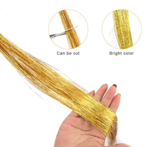 37inch Women Glitter Extension Party Hair Tinsel Kit Shiny Cosplay | eBay