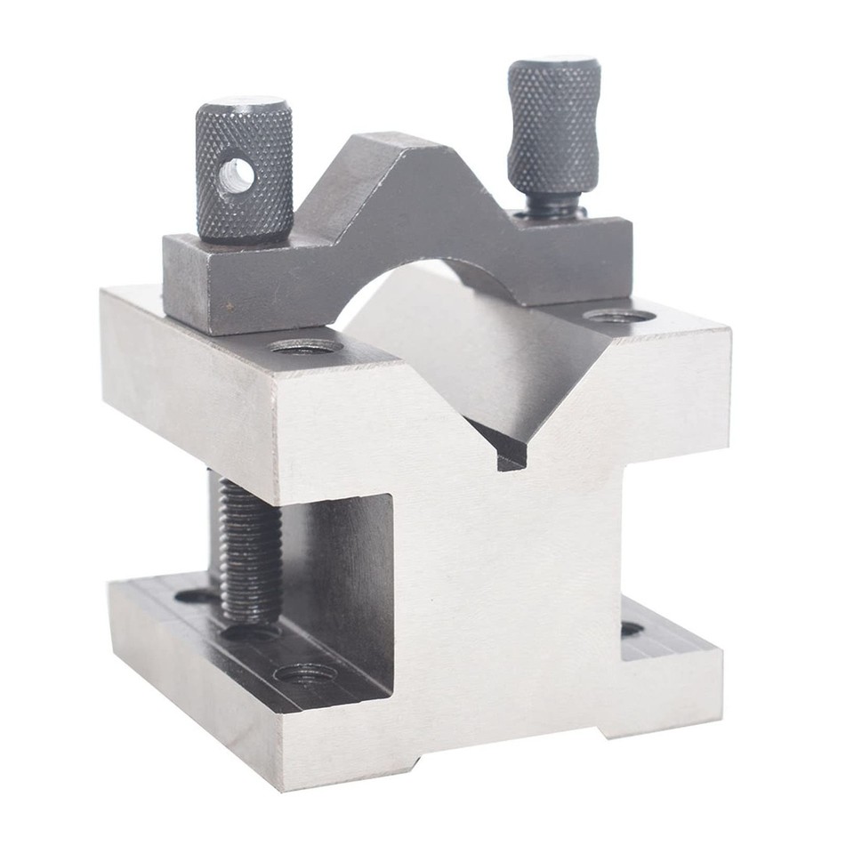 2-3/8 x 2-3/8 x 2 Inch V-Block and Clamp Multi-Use Hardened Steel ...