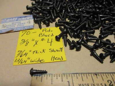 70 - VINTAGE NEW-OLD STOCK BLUED SLOTTED ROUND HEAD STEEL WOOD SCREWS ...