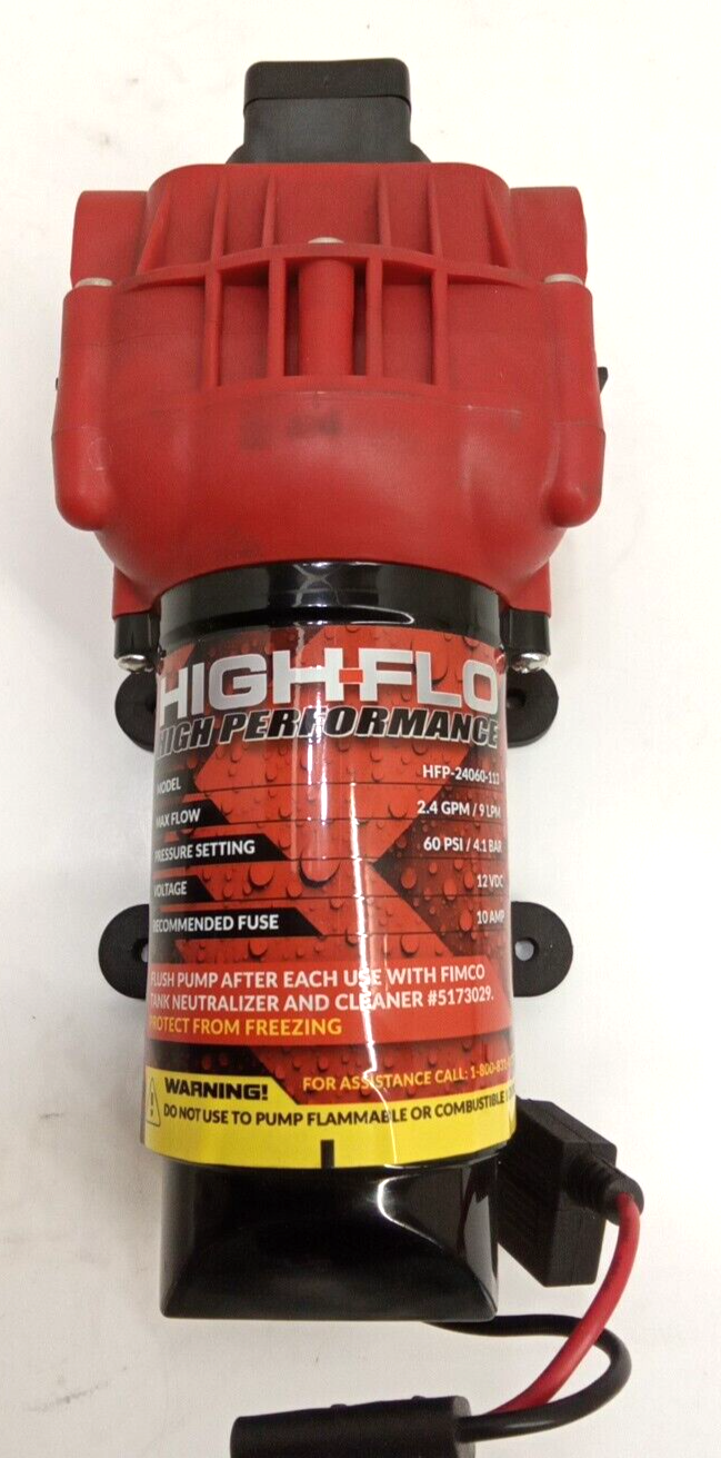 Fimco HFP-24060-113 HIGH-FLO High Performance 2.4 GPM 60 PSI 12V Pump ...