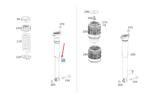 NEW MERCEDES-BENZ E W212 REAR SHOCK ABSORBER A2123204230 ORIGINAL | eBay
