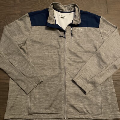 Orvis Classic Collection Jacket Mens Gray Full Zip Fleece Lined ...