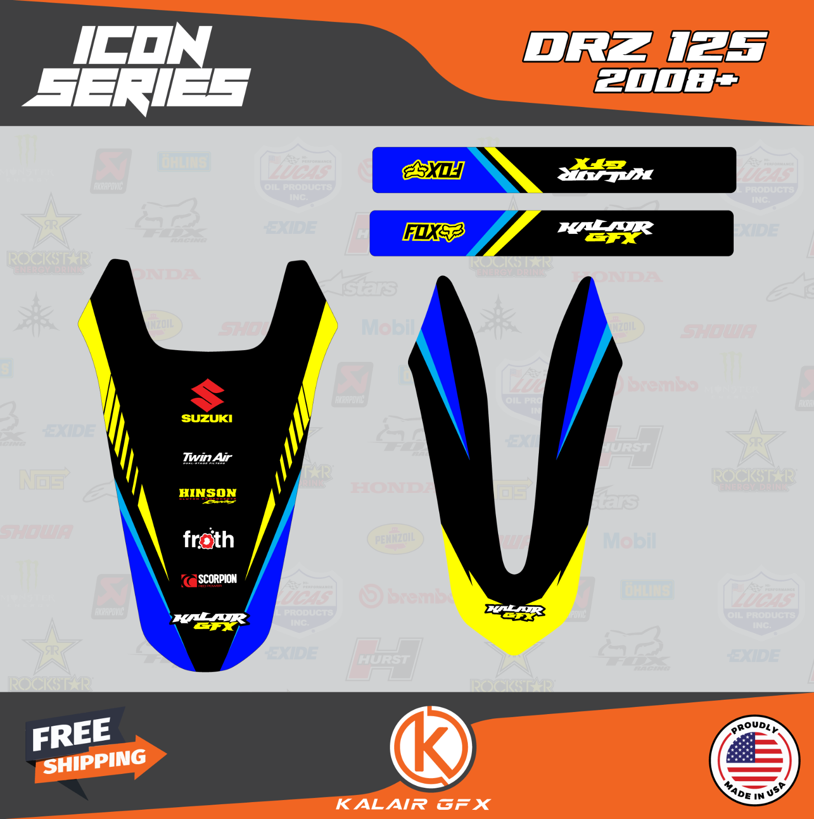 Graphics Decal Kit For Suzuki DRZ125 (2008-2021) DRZ 125 Stickers Icon ...