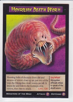 Mongolian Death Worm Monster - Weird & Wild Creatures Trading Card Game ...