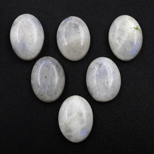 6 Pcs Natural Calibrated Moonstone 20mmx15mm Oval Cabochon Loose ...