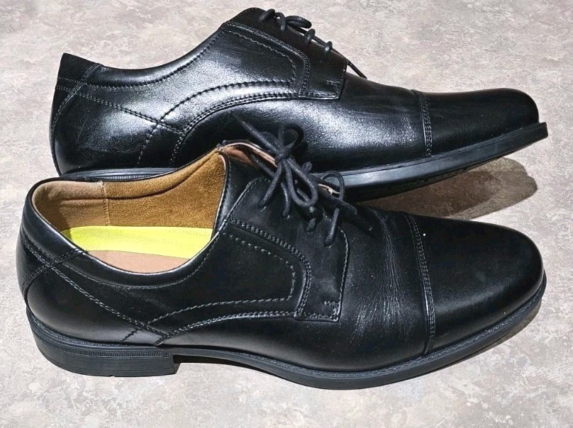 New! FLORSHEIM COMFORTECH-Black Leather, Mens Cap.Toe, Oxford Dress Shoes-(12.D) | eBay