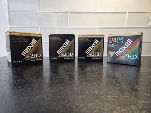 32 X Maxell MF 2HD Micro Floppy Disk Double Sided 3.5" Open Box | eBay