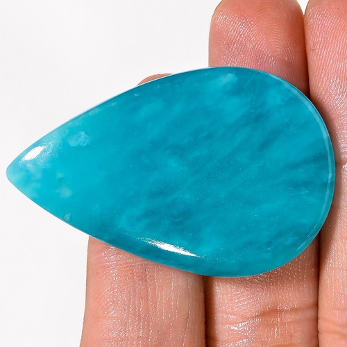 Natural ICE AMAZONITE Pear Cabochon Loose Gemstone 69.65 Cts 28x44x7 mm ...
