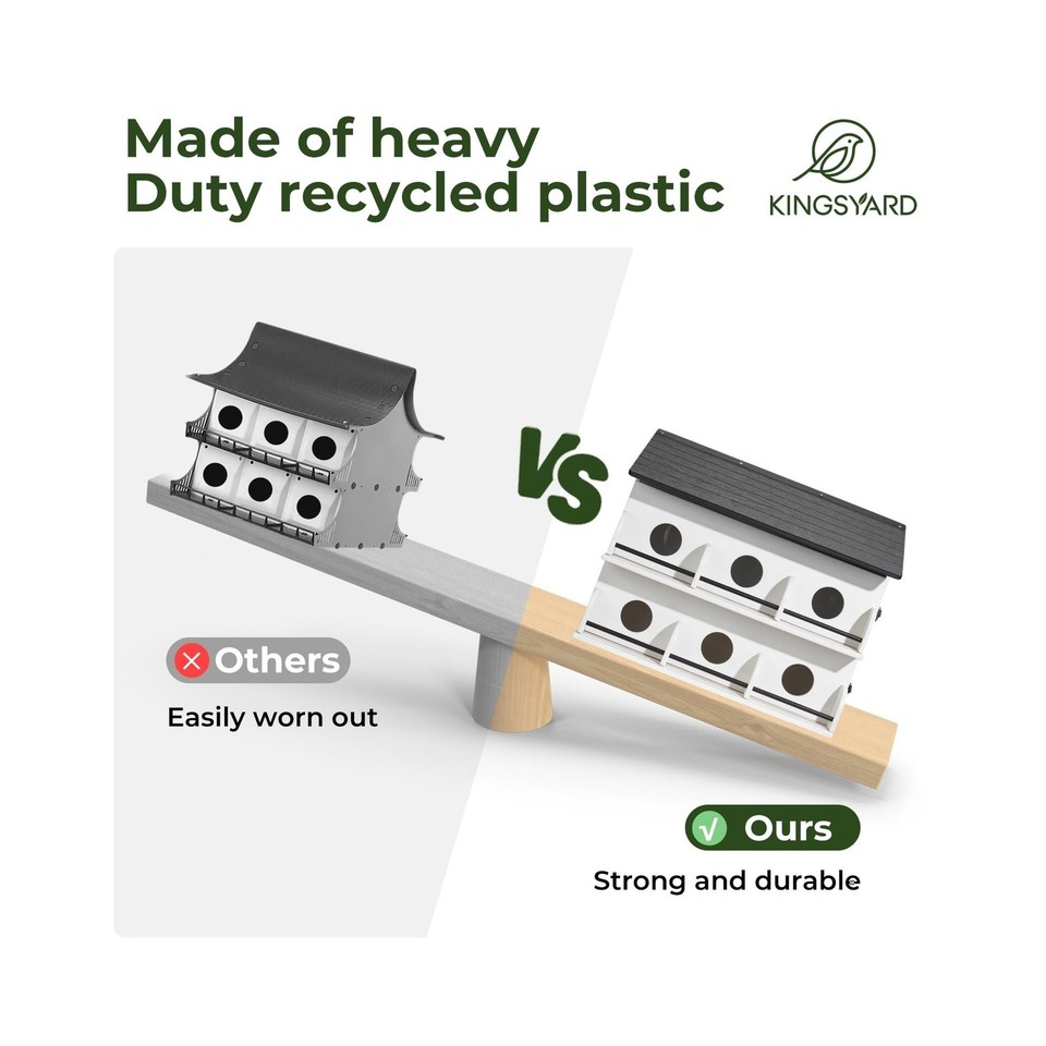 Kingsyard Recycled Plastic Purple Martin House - Pre-Assembled Bird ...