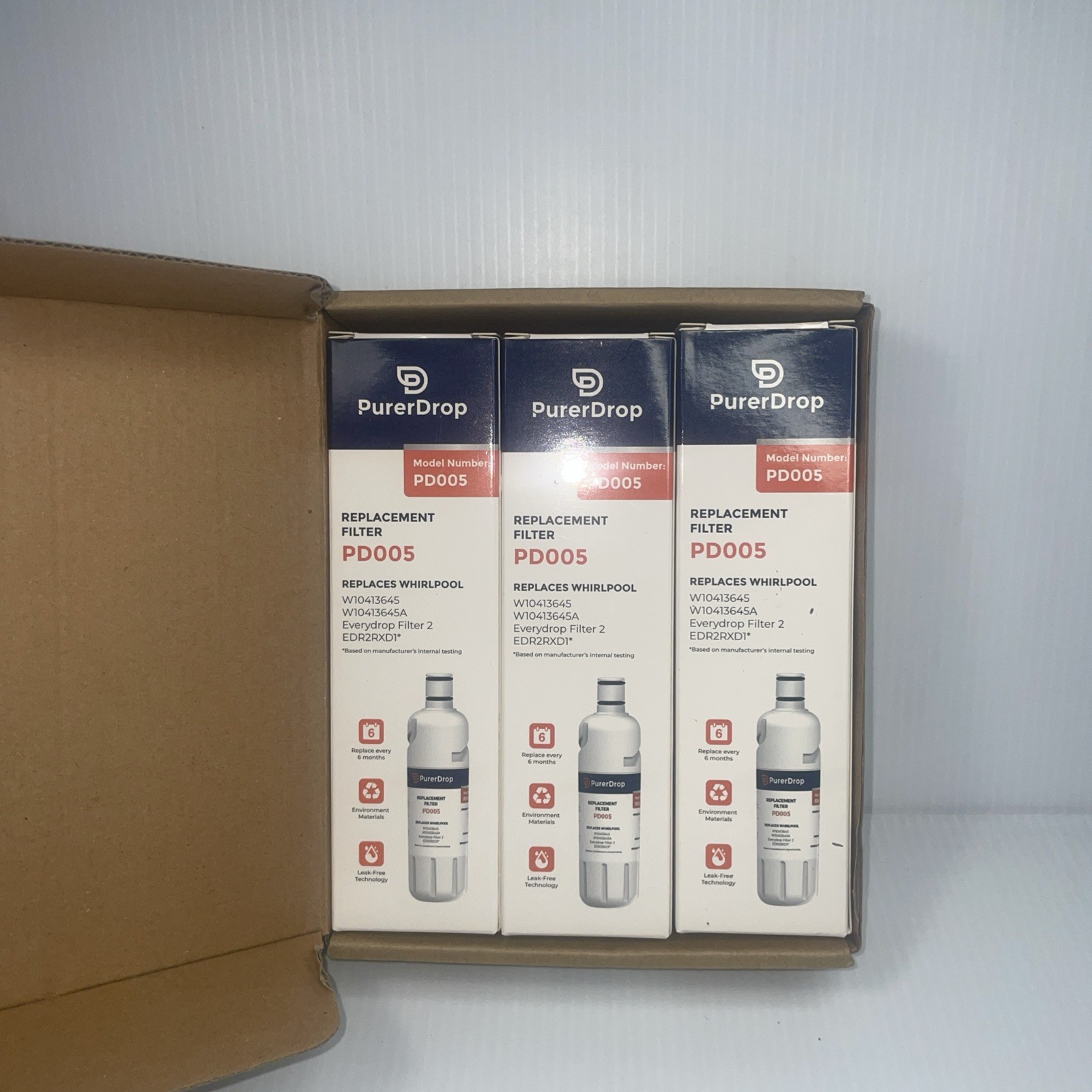 3-Pack PurerDrop PD005 Replacement Water Filter Refrigerator Purer Drop ...