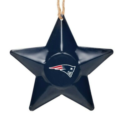 New England Patriots Christmas Tree Holiday Ornament - Team Logo Metal ...
