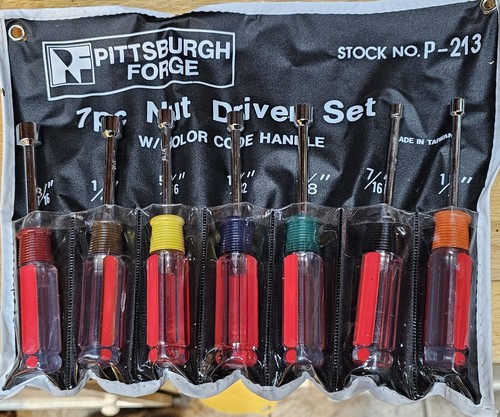 Pittsburgh Forge 7 PC. Nut Driver Set No. P-213 W/ Tool Roll - Made In ...
