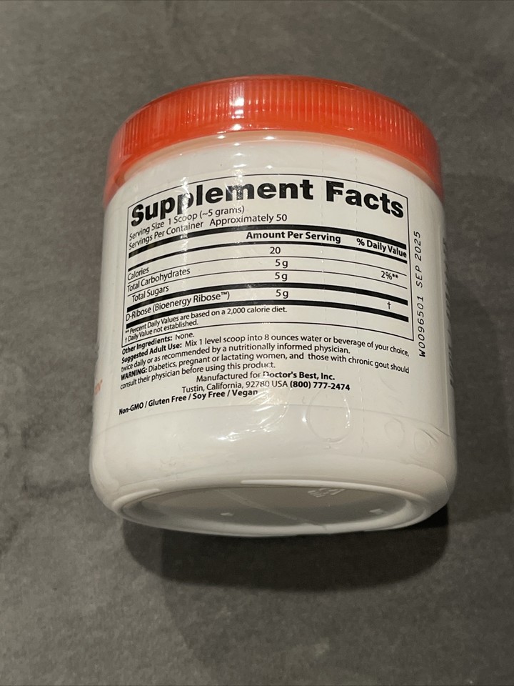 Doctor's Best Pure D-Ribose Powder with Bioenergy Ribose 8.8 oz Pwdr | eBay