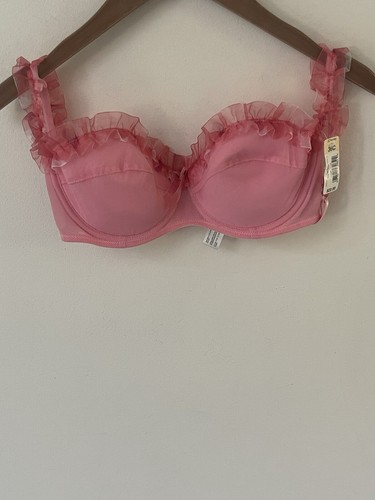 JCPenney Womens Bra Vintage Coquette 36C Rose Pink Underwire Fairycore ...