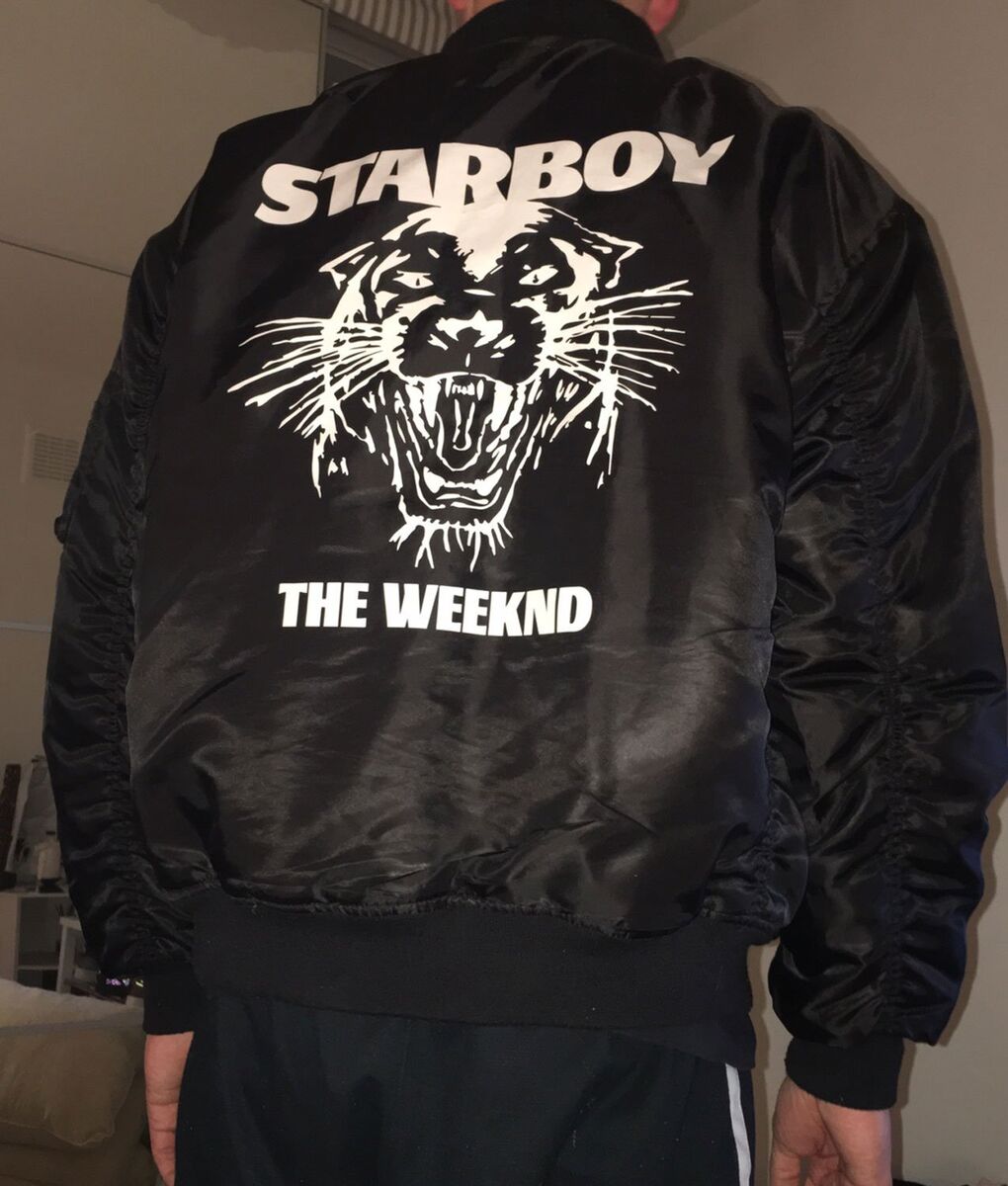 MEN'S XO STAR BOY THE WEEKND BLACK BOMBER SATIN JACKET | eBay MEN'S XO STAR BOY THE WEEKND BLACK BOMBER SATIN JACKET | eBay