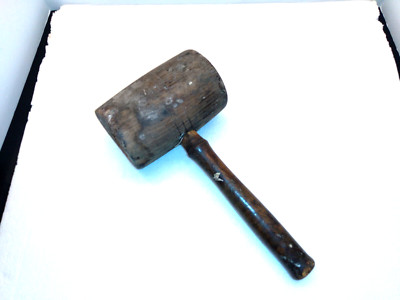 antique 19c wood mallet hammer primitive 2 1/2 lbs farm tool hand made ...