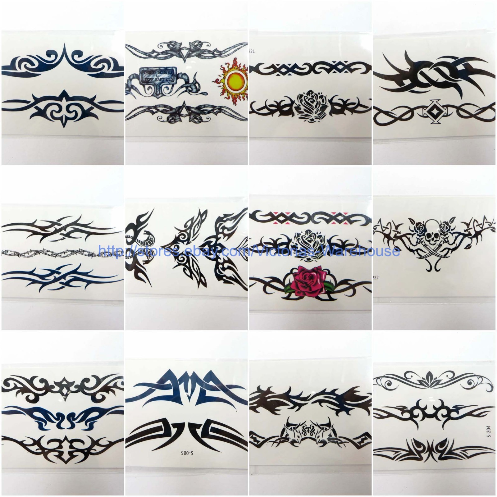 10 sheets temporary tattoo tribal arm wrist hand tramp stamp wholesale ...